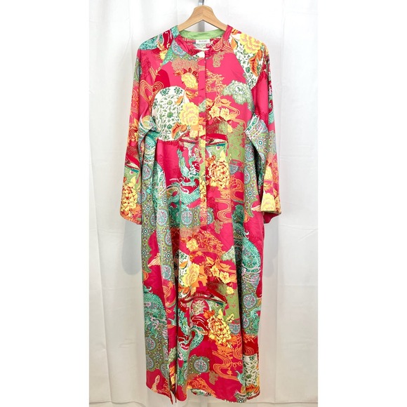 Natori | Intimates & Sleepwear | Natori Satin Zip Caftan Robe Maxi ...